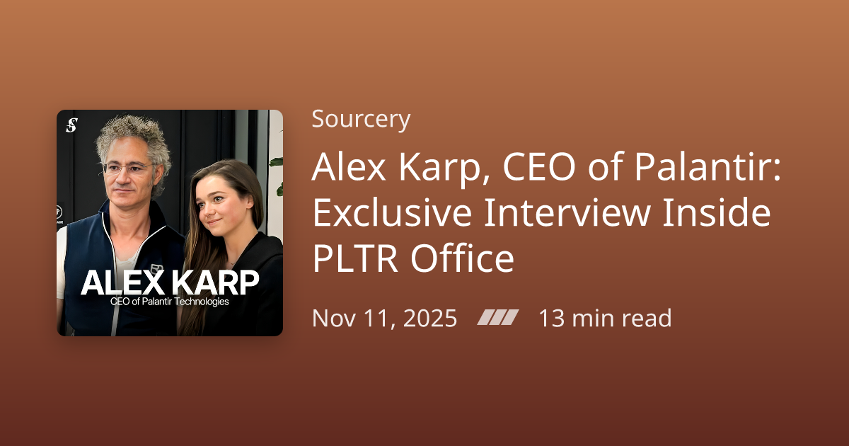 Podcast Notes /// Alex Karp, CEO of Palantir: Exclusive Interview ...